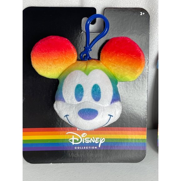 Disney | Toys | Disney Rainbow Plush Backpack Clip Keychain Mickey ...